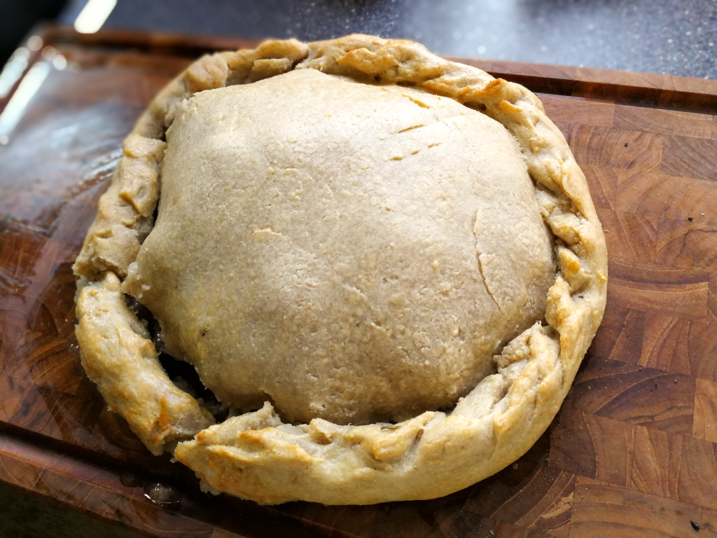 Medieval Game Pie with an authentic pie crust - Postej & Stew